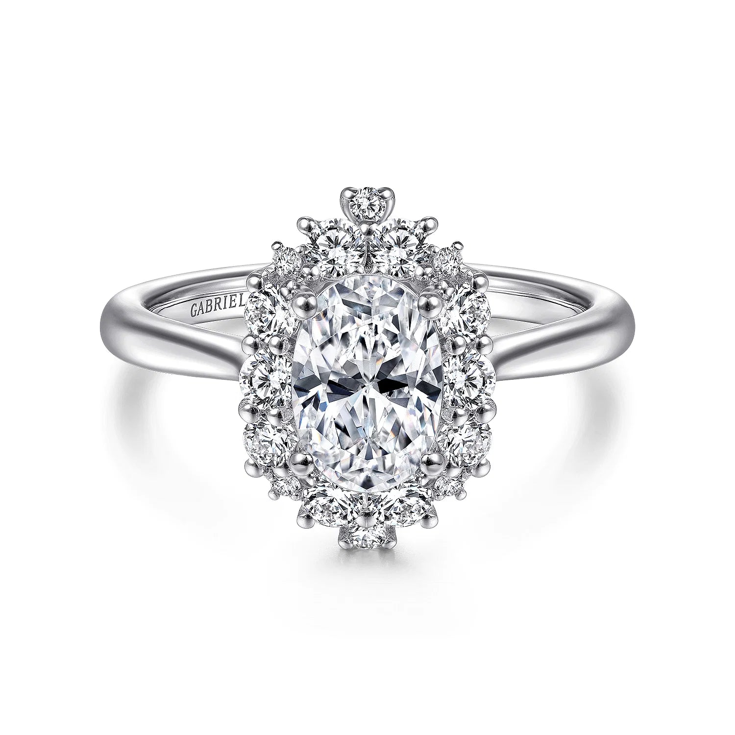 Gabriel & Co 14K White Gold Oval Halo Diamond Engagement Ring – Appelt ...