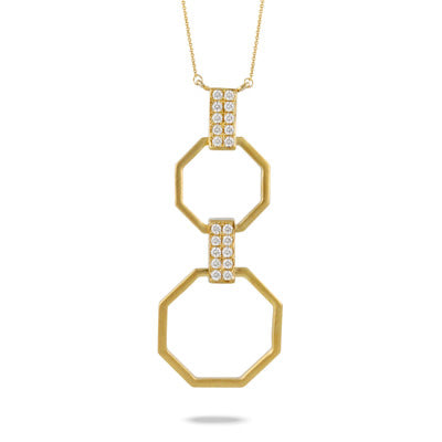 18K Yellow Gold Diamond Hexagon Fibonacci Necklace – Appelt's Diamonds