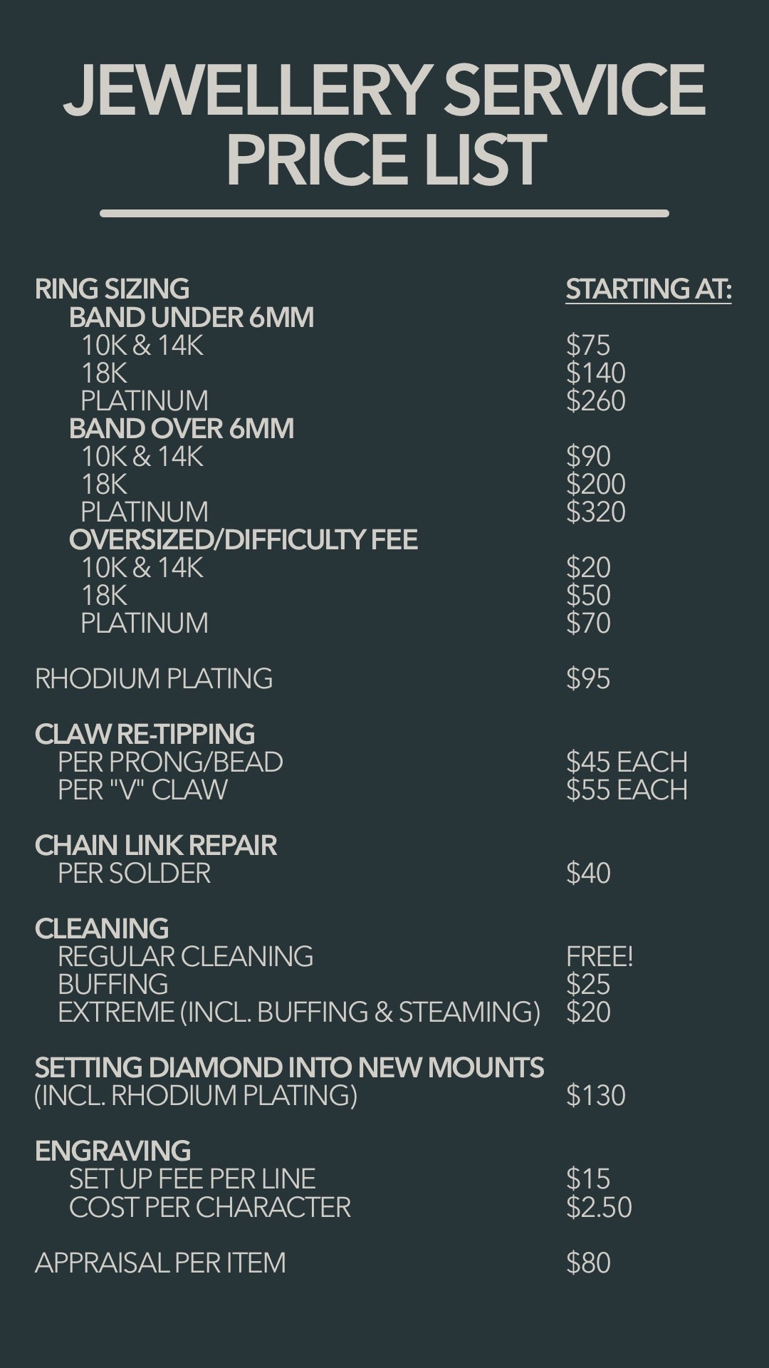 Appelt's Diamonds - Service