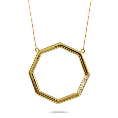 18K Yellow Gold Diamond Octagon Fibonacci Necklace – Appelt's Diamonds
